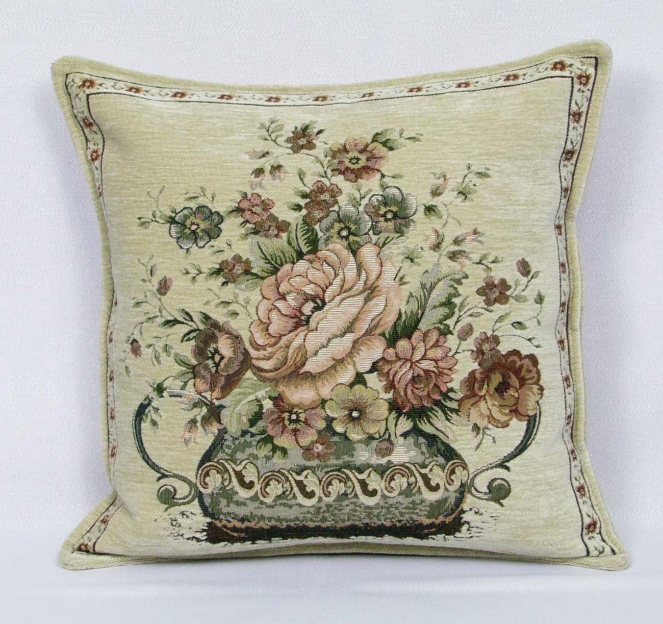 Vankúš gobelín krém ruža | HAKDEKOR- Závesy, záclony, vankúše, garniže